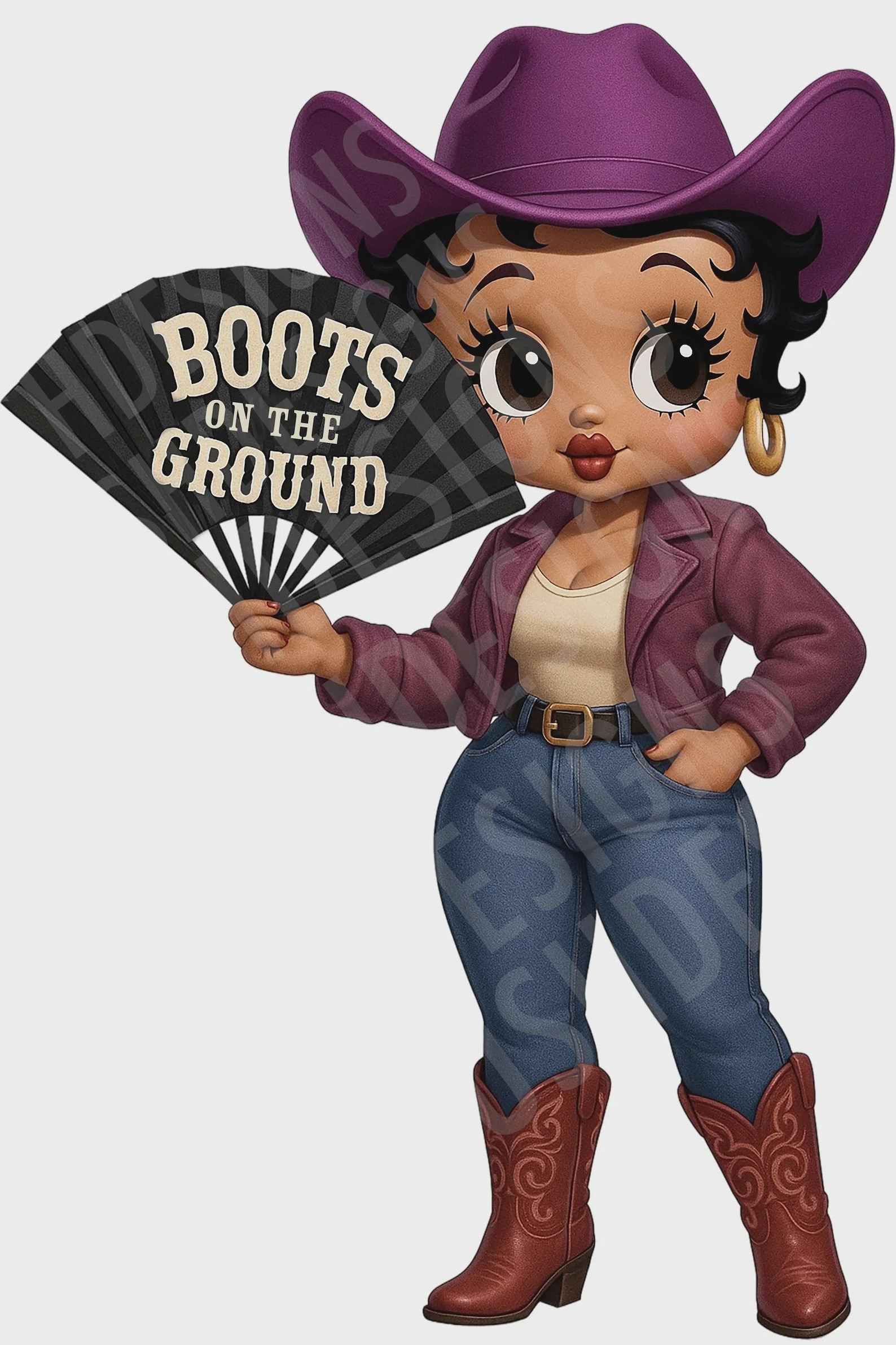 2 Black Betty Boop Boots on the Ground Cowgirl Image - 2 Png Files ...