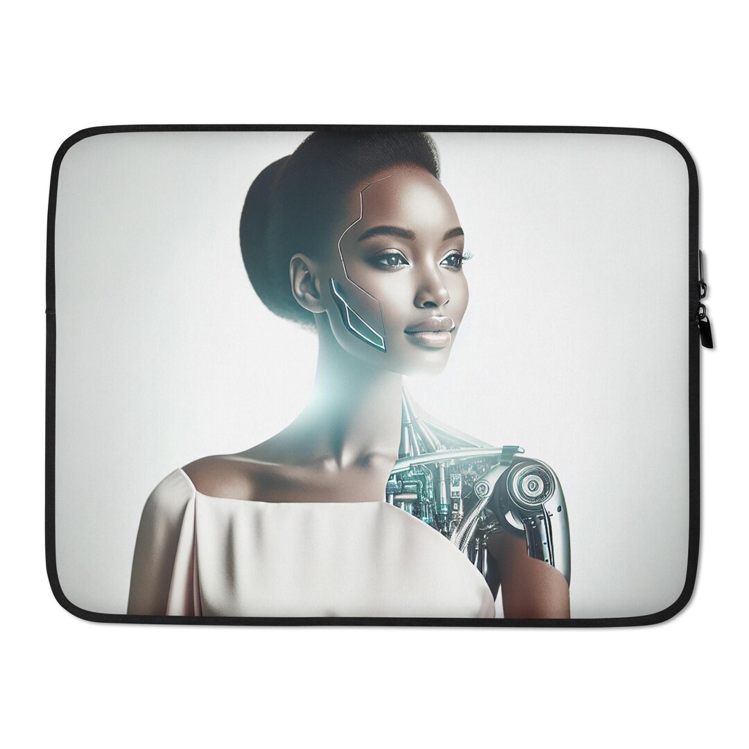 Beautiful African American Cyborg AI Illustration Laptop Sleeve | Afro ...