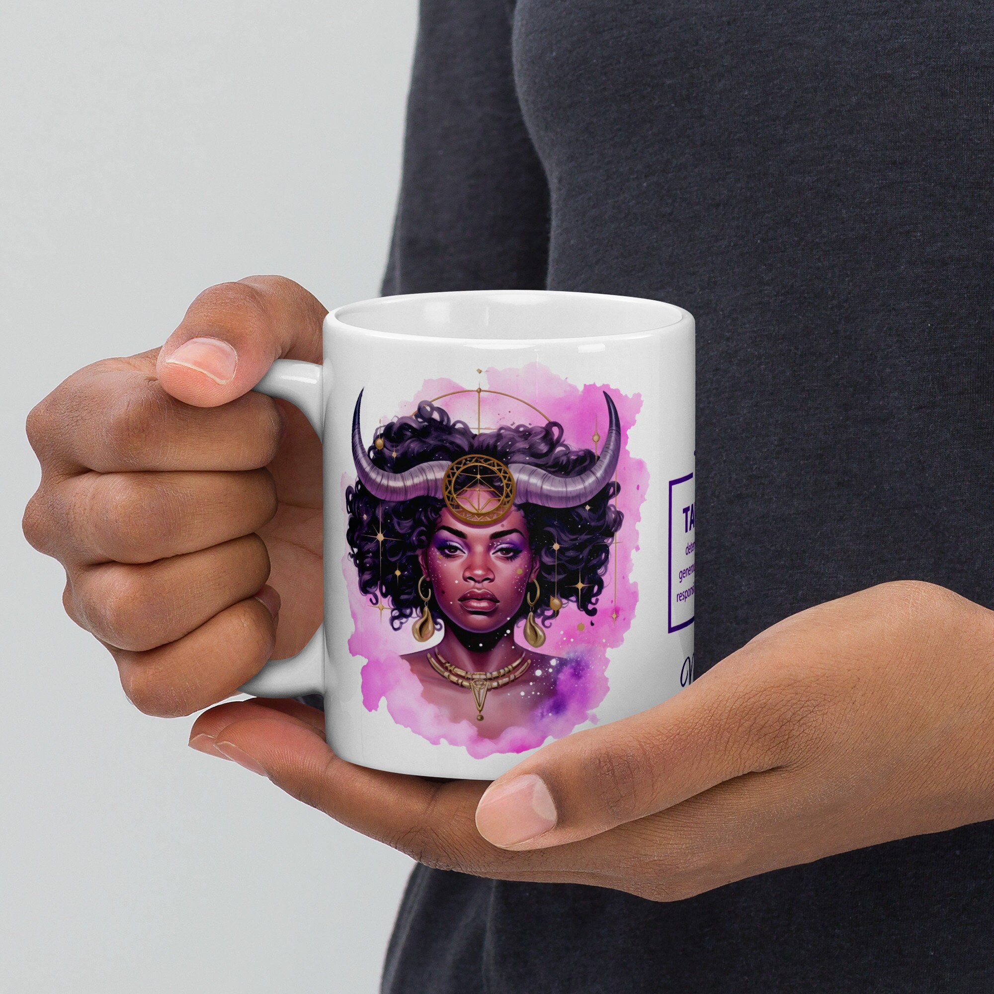 Personalized Zodiac Theme White Glossy Mug Taurus Astrological Sign ...