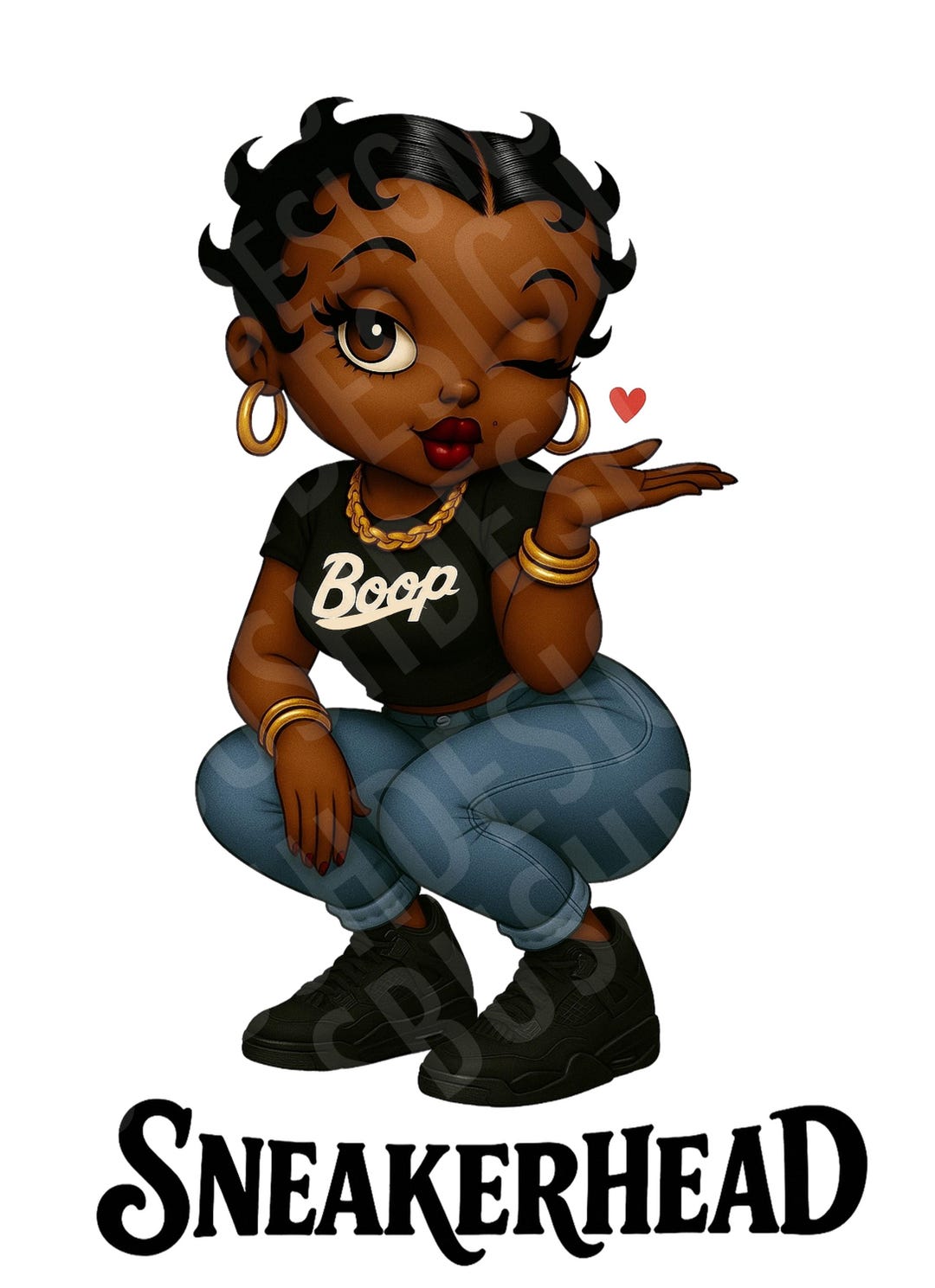3 Digital Files Modern Betty Boop Sneakerhead PNG - Black Boops With ...