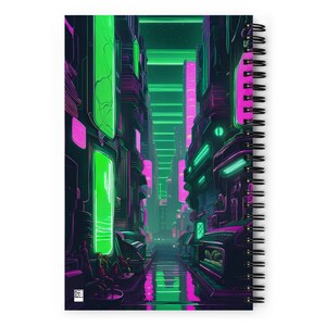 Green Astro Queen Spiral Notebook With Afro Queen Neon Punk Gift for ...