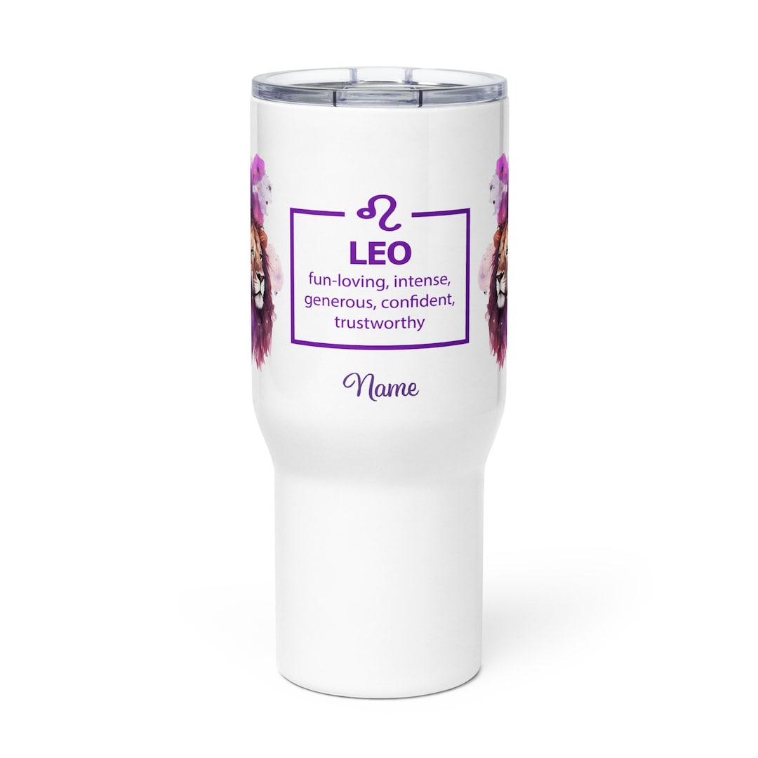 Personalized Zodiac Theme Travel Mug With a Handle Leo Astrological ...