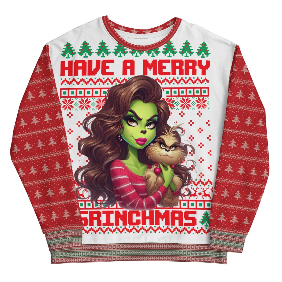 Merry Grinchmas Ugly Sweater Unisex Sweatshirt | Festive Christmas ...