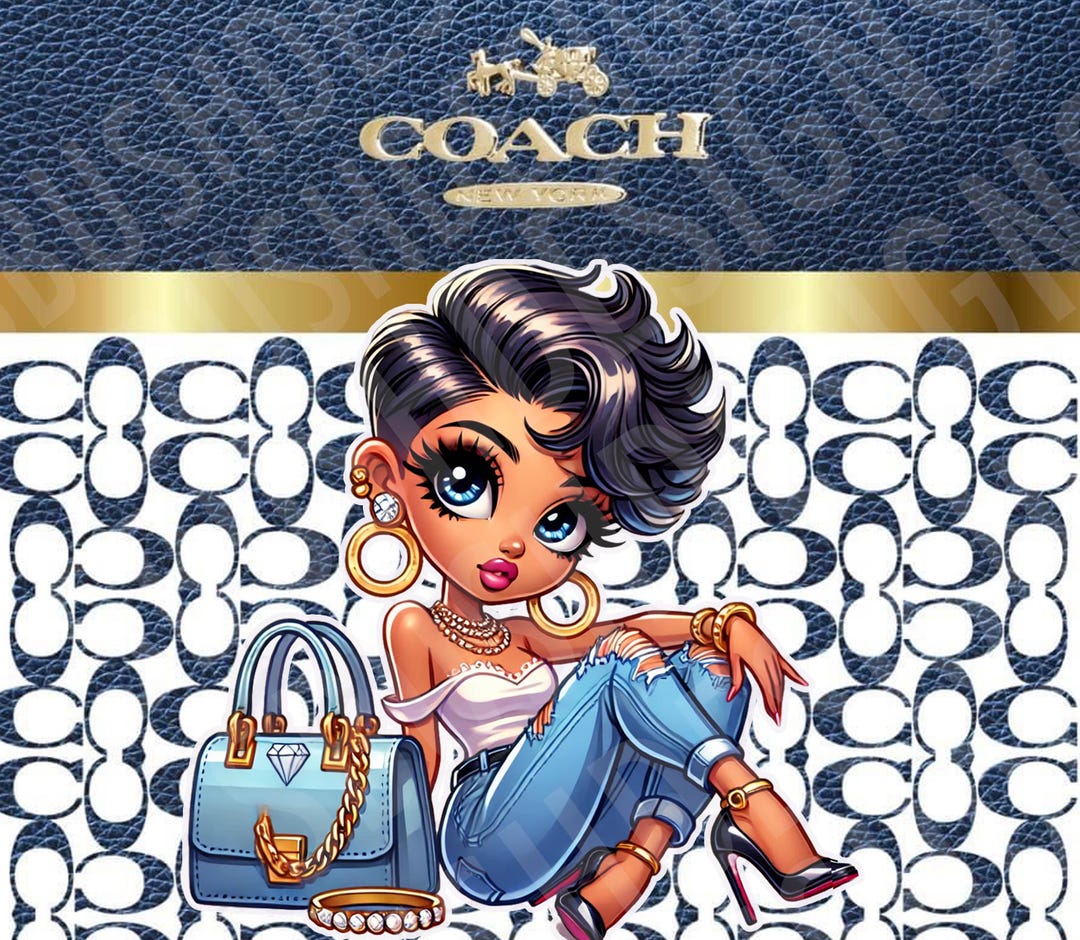 Super Chic Modern Brown Betty Boop Purse Tumbler Wrap High Resolution ...