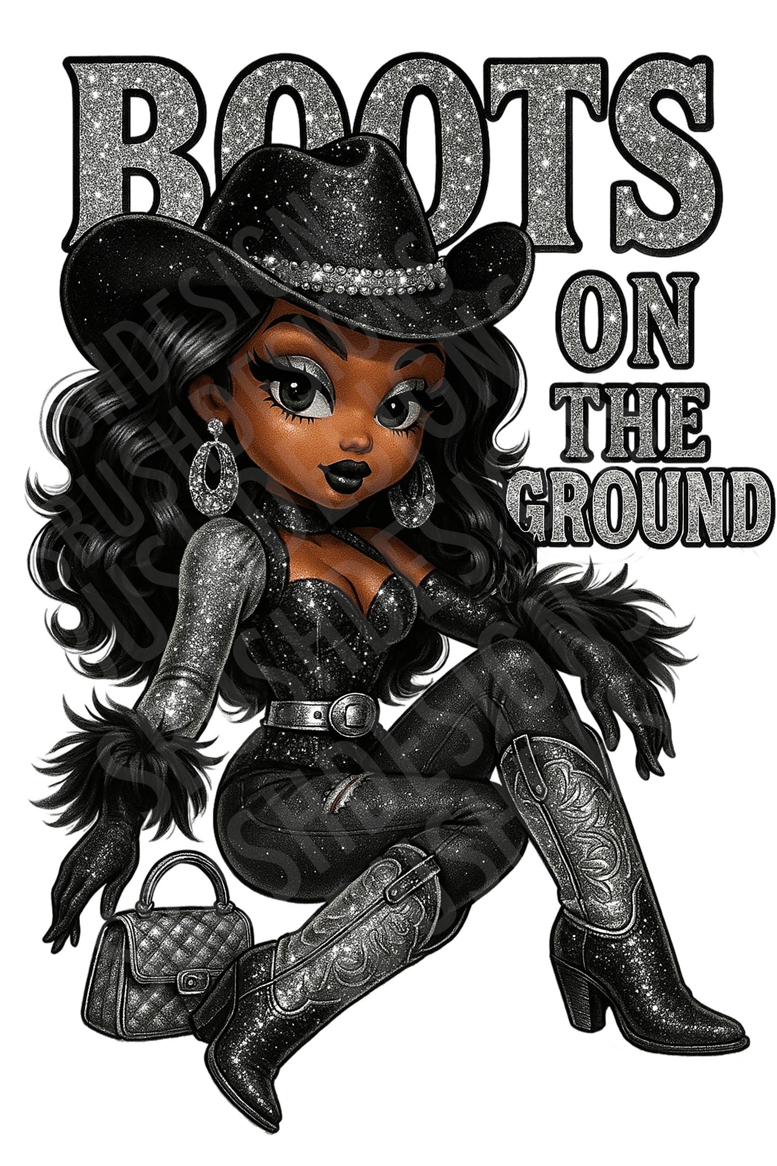 2 Glam Black Betty Boop Boots on the Ground Images - Silver & Black ...