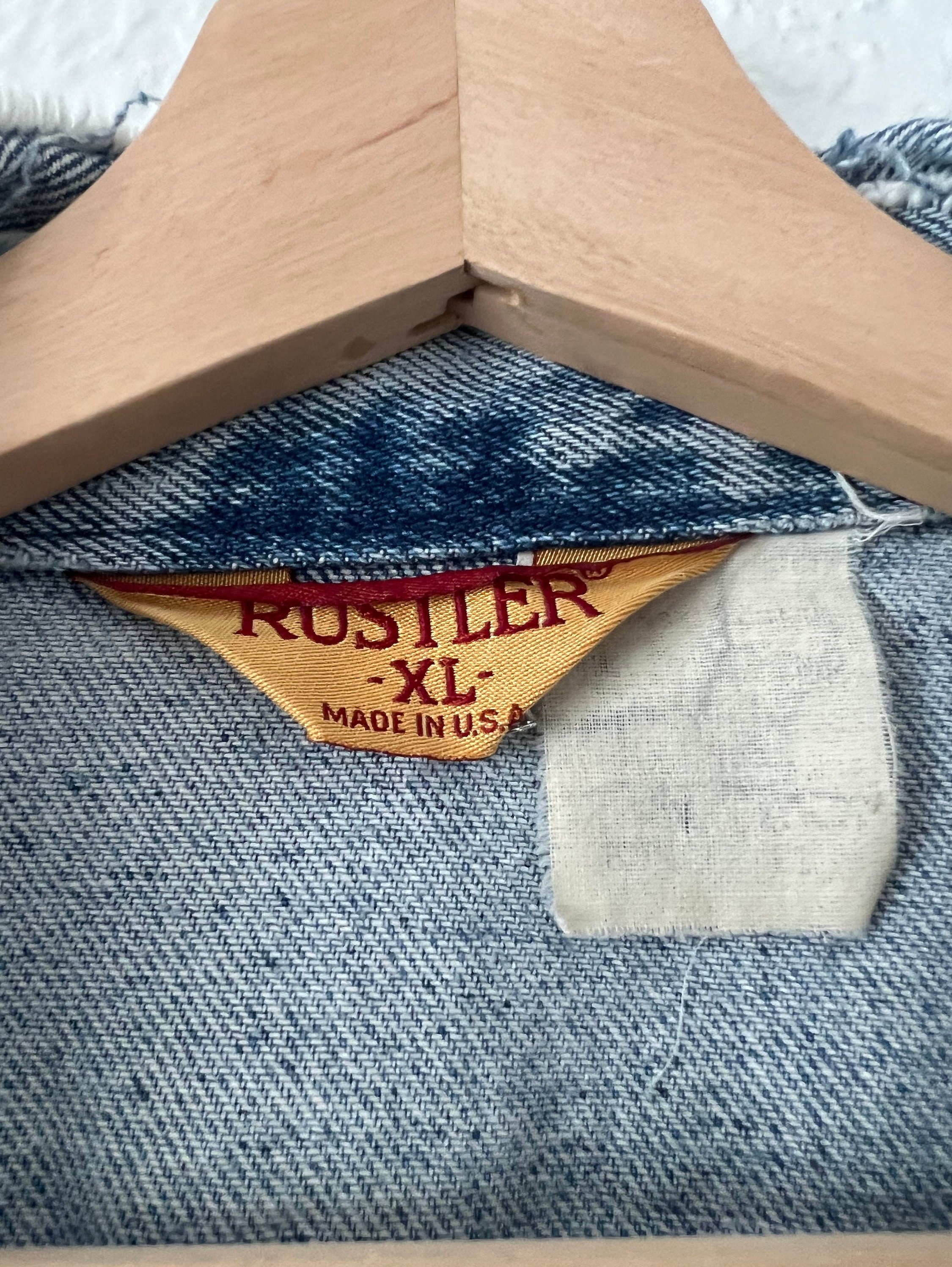 70s Rustler Distressed Denim Jacket - Etsy