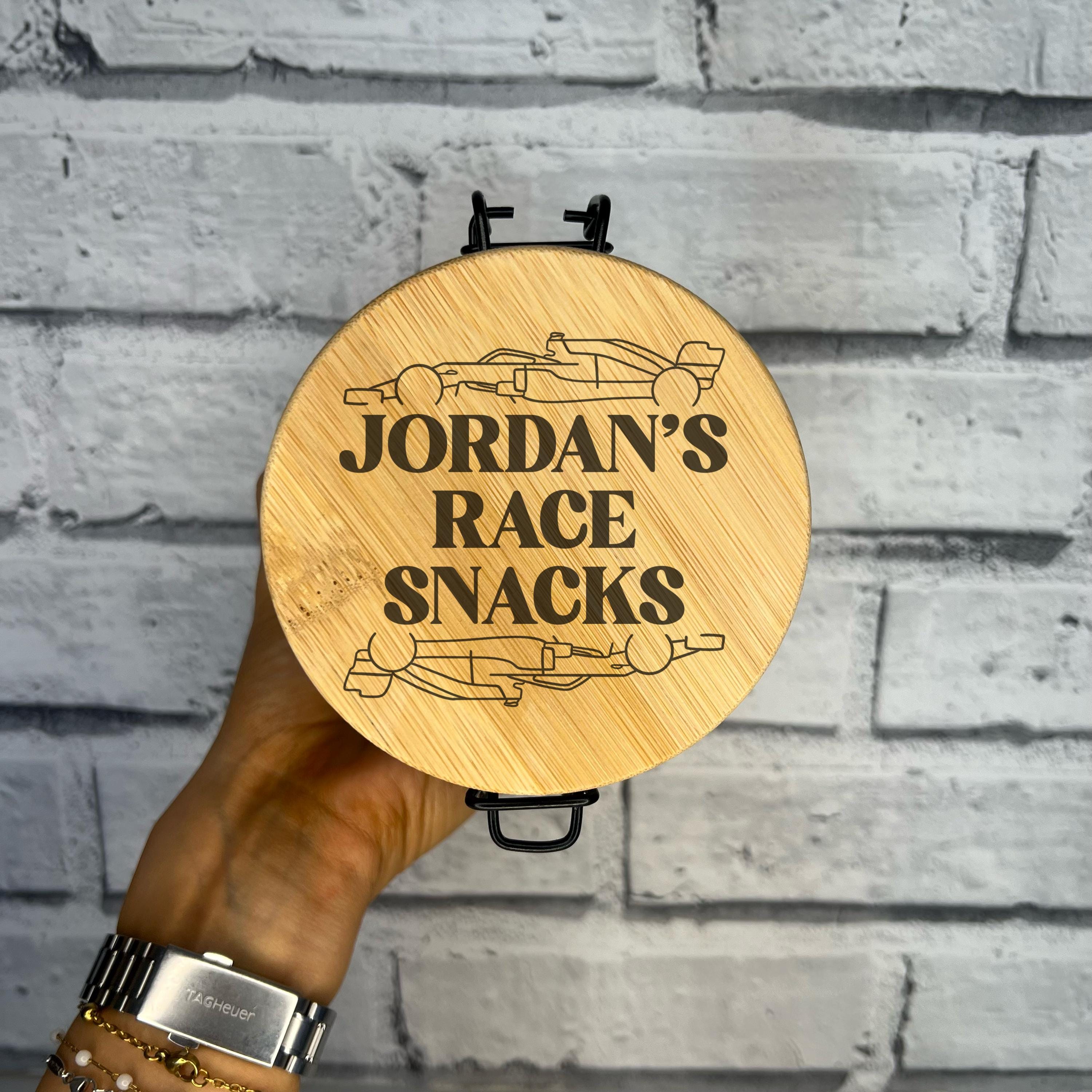 Personalised Jar With Laser Engraved Lid - Race Snacks | Sweet Jar ...