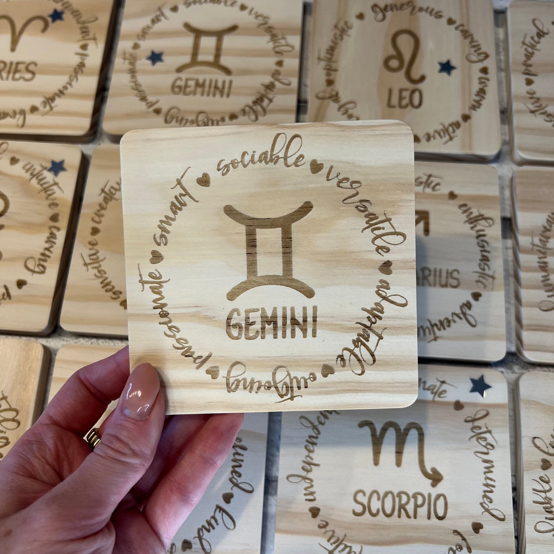 Zodiac Sign and Traits Coaster Star Sign Gift Astrology Gift Star Sign ...