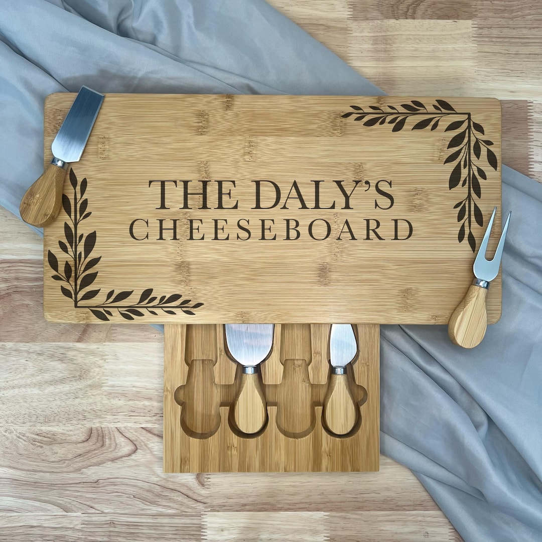 Rectangle Personalised Cheese Board Set - Various Designs ...