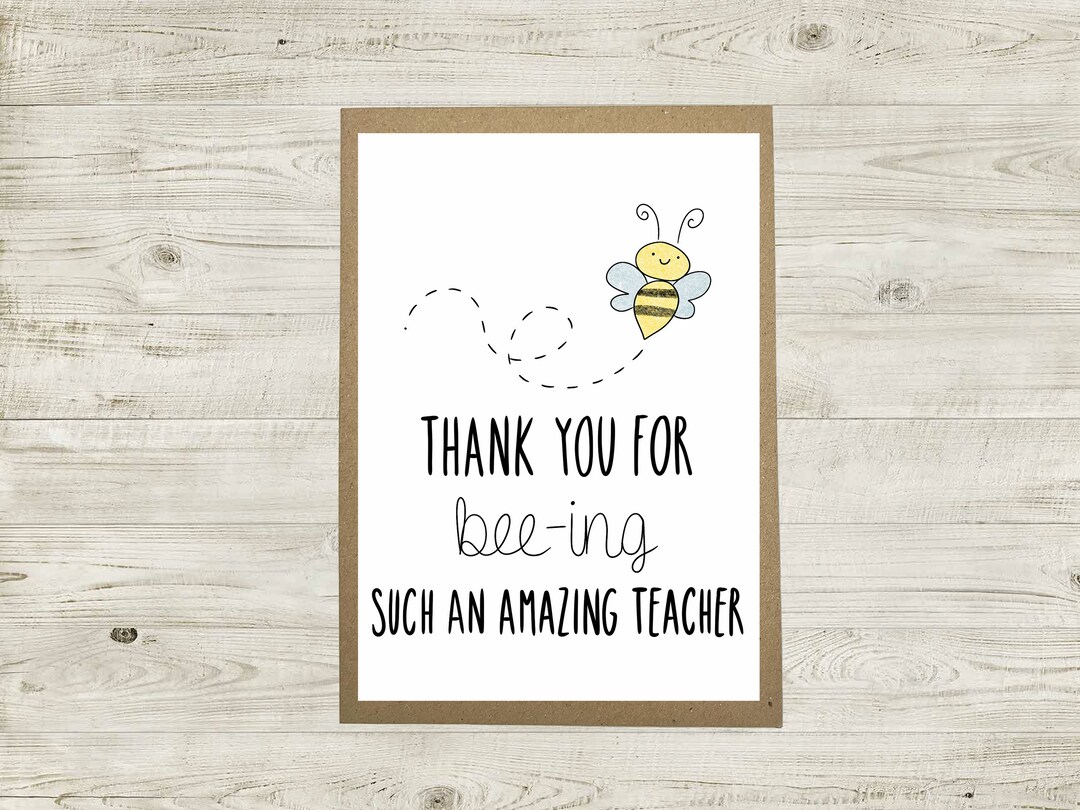 Thank You Card Thank You for Beeing an Amazing Teacher A6 - Etsy