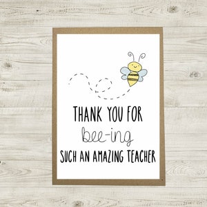 Thank You Card - Thank You for Beeing an Amazing Teacher - A6 ...