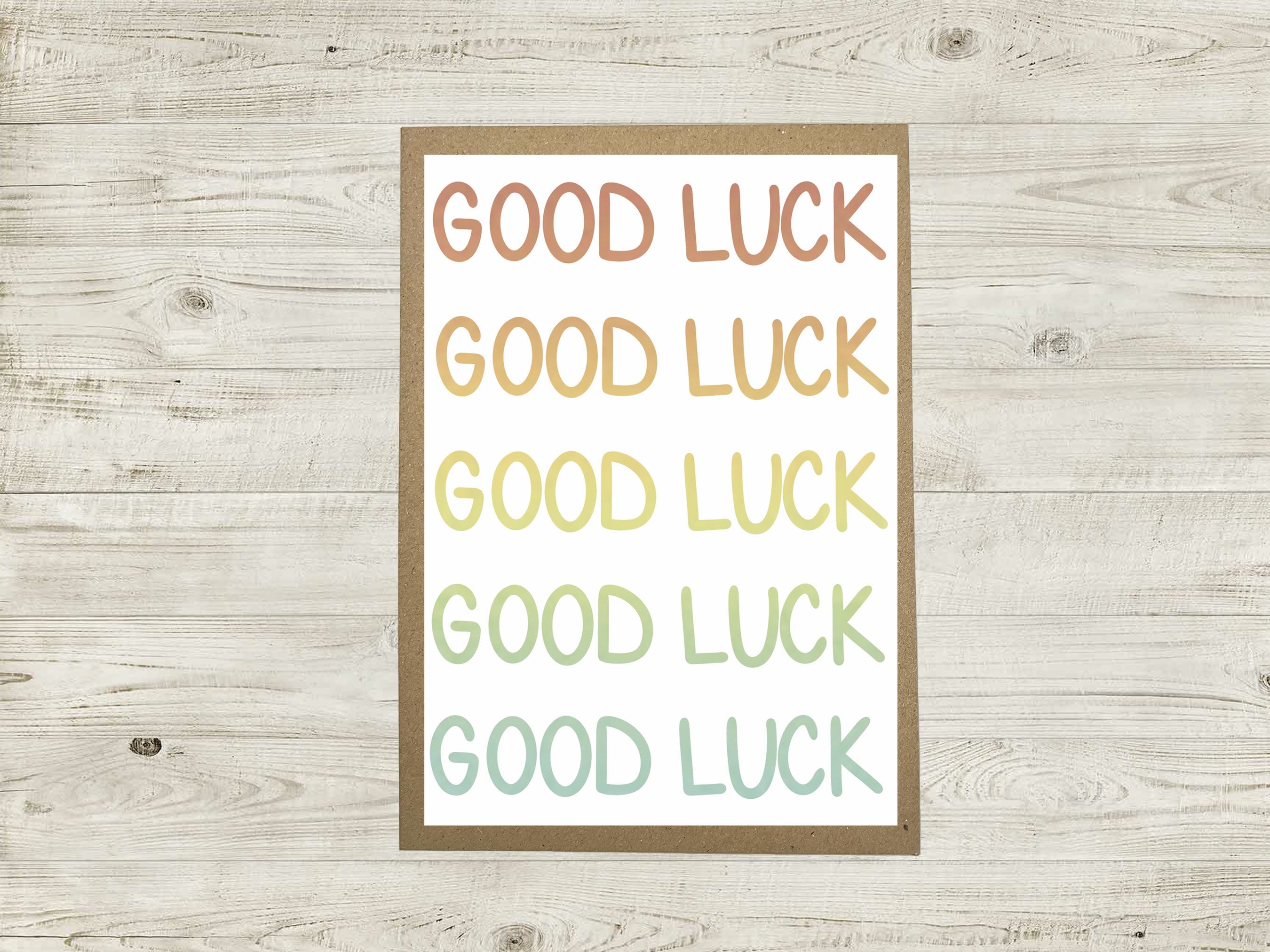 Good Luck Card Good Luck Rainbow Card A6 New Job Card Exams Card ...
