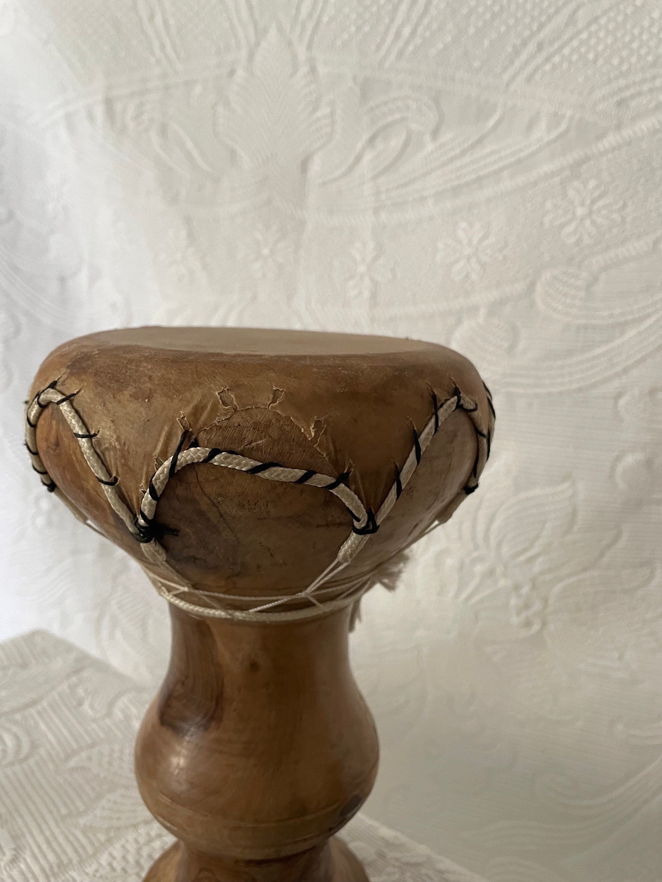 Vintage Darbuka Wood Small Dumbek Leather Darbuka Vintage Darbooka ...