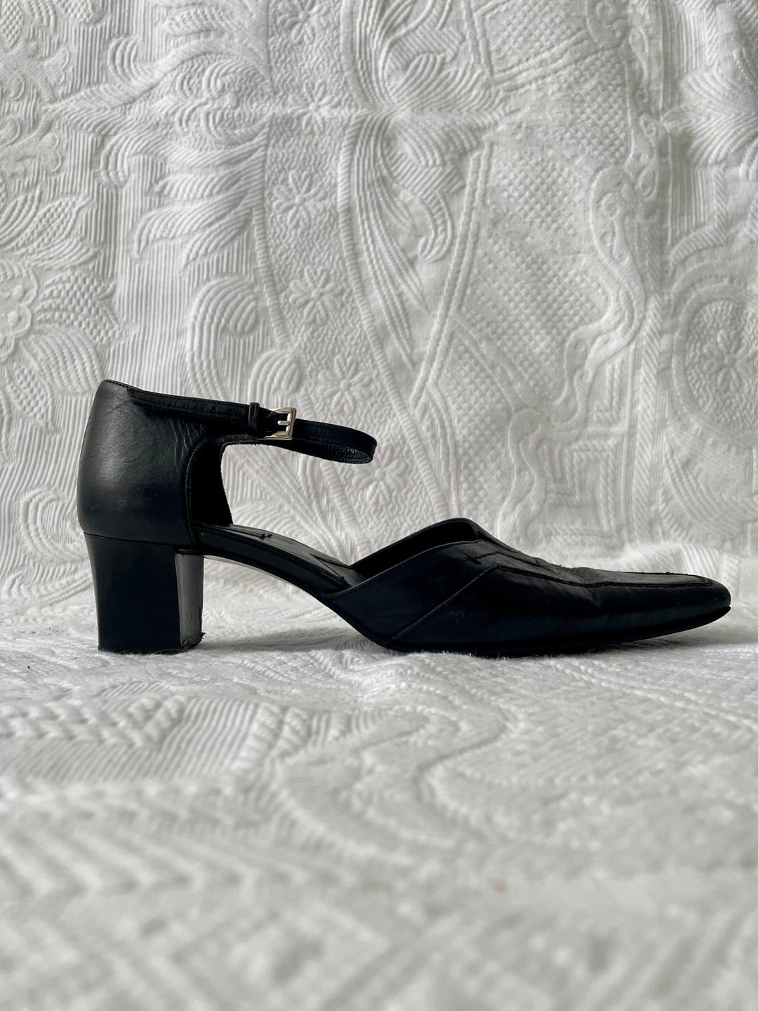 Vintage Slingback Heels Square Toe Heels Rosa Lipty Vintage Shoes ...