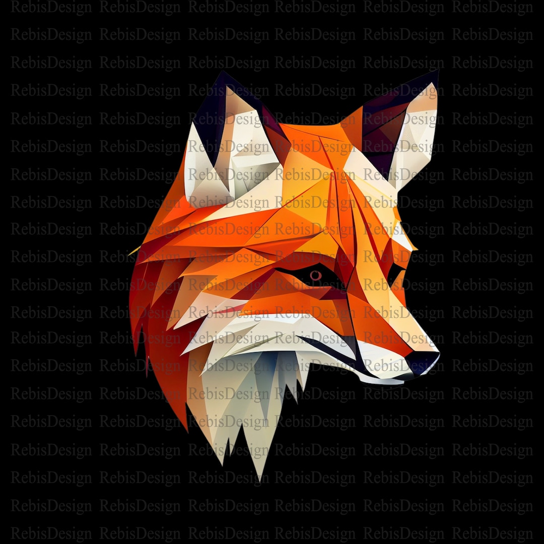 Diseño Fox Archivo PNG Low Poly PNG Descarga digital Sublimación Zorro ...