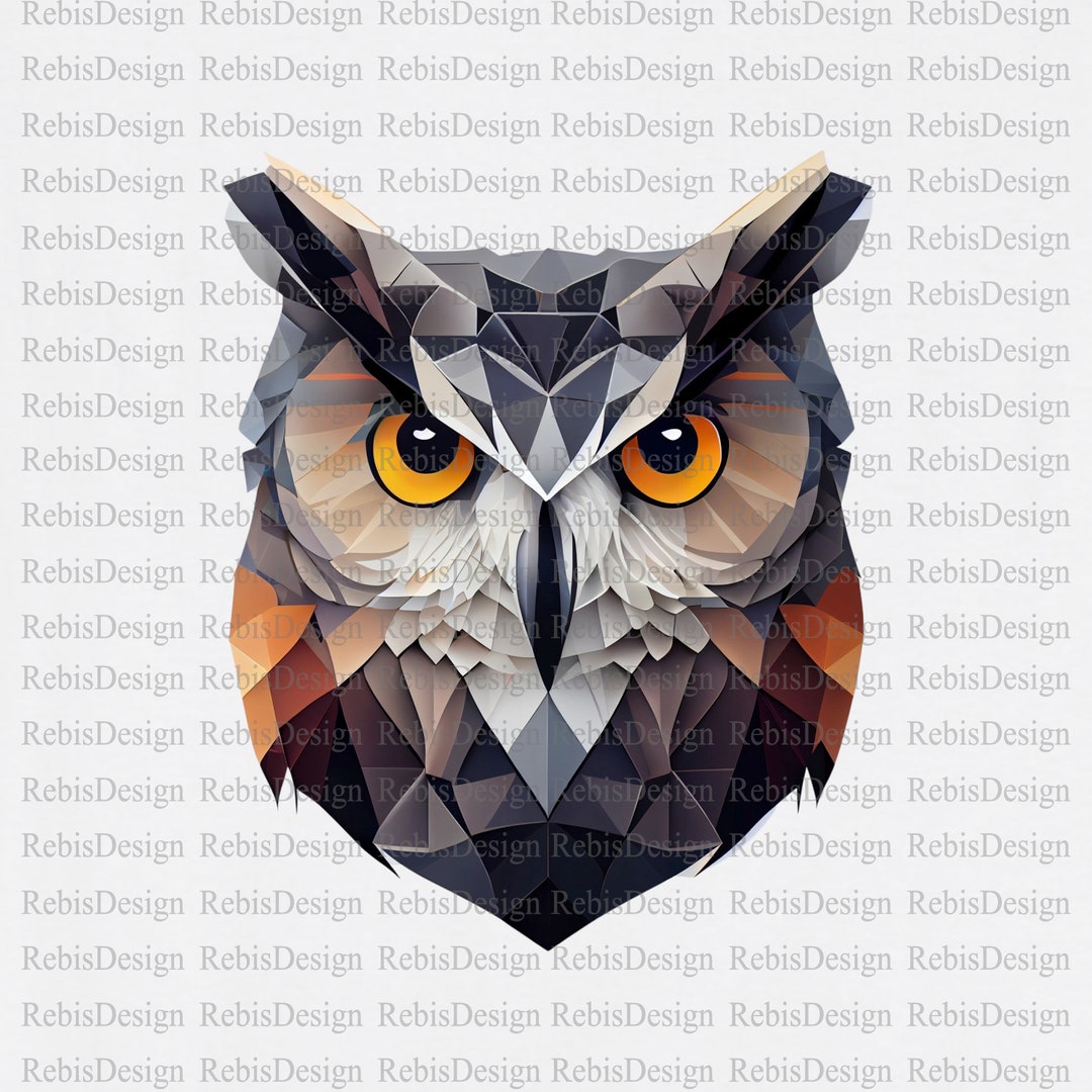 Owl Design PNG File Low Poly PNG Digital Download Sublimation Owl Owl ...