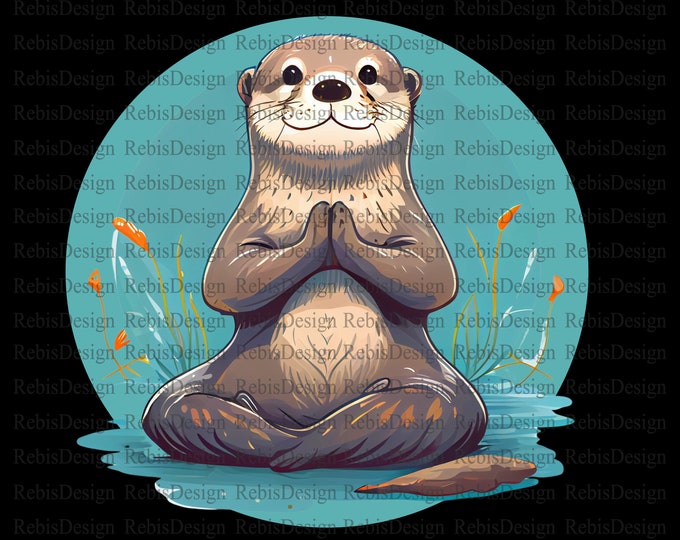 Yoga Otter PNG File PNG File Digital Download Sublimation Otter Cute ...