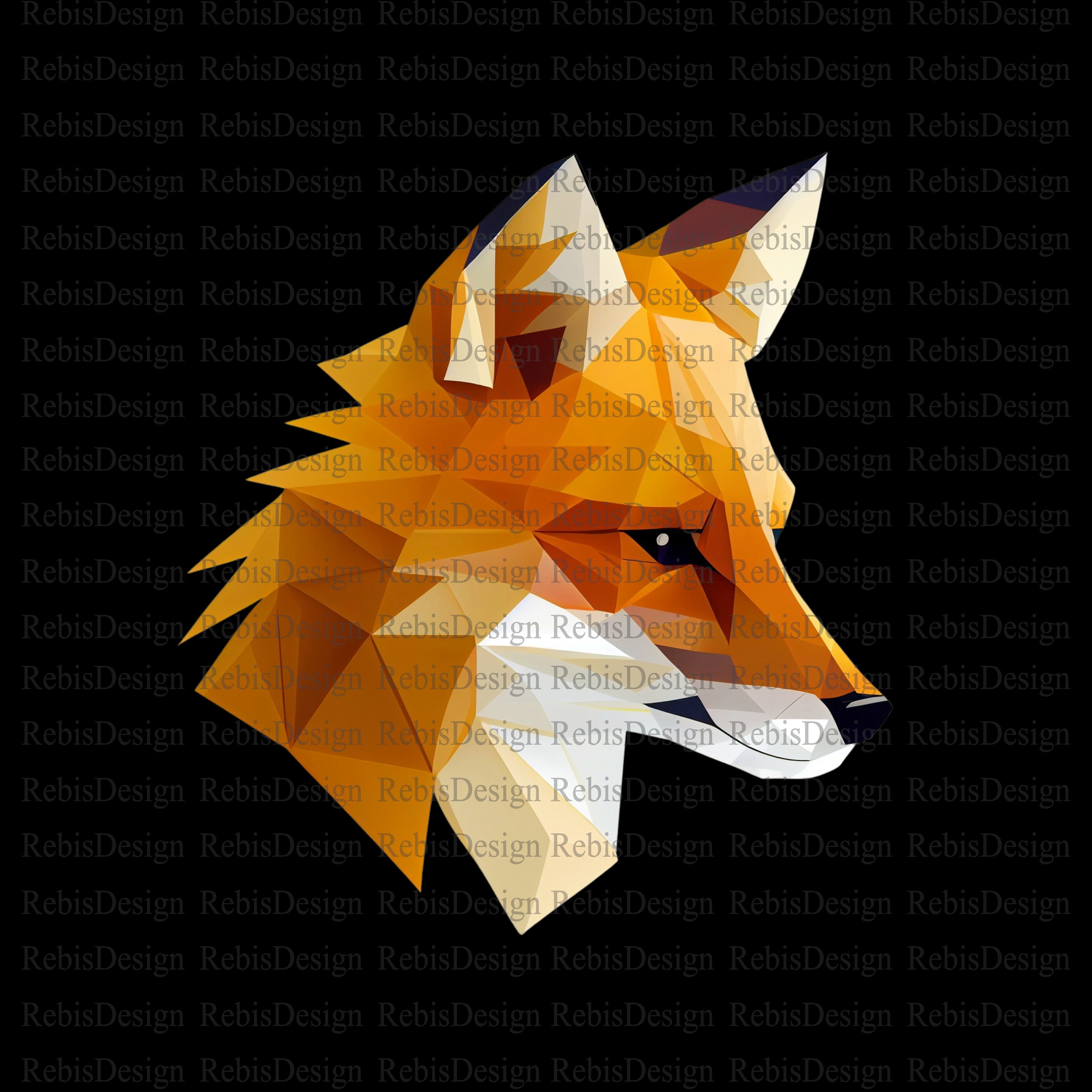 Fox Design PNG File Low Poly PNG Digital Download - Etsy