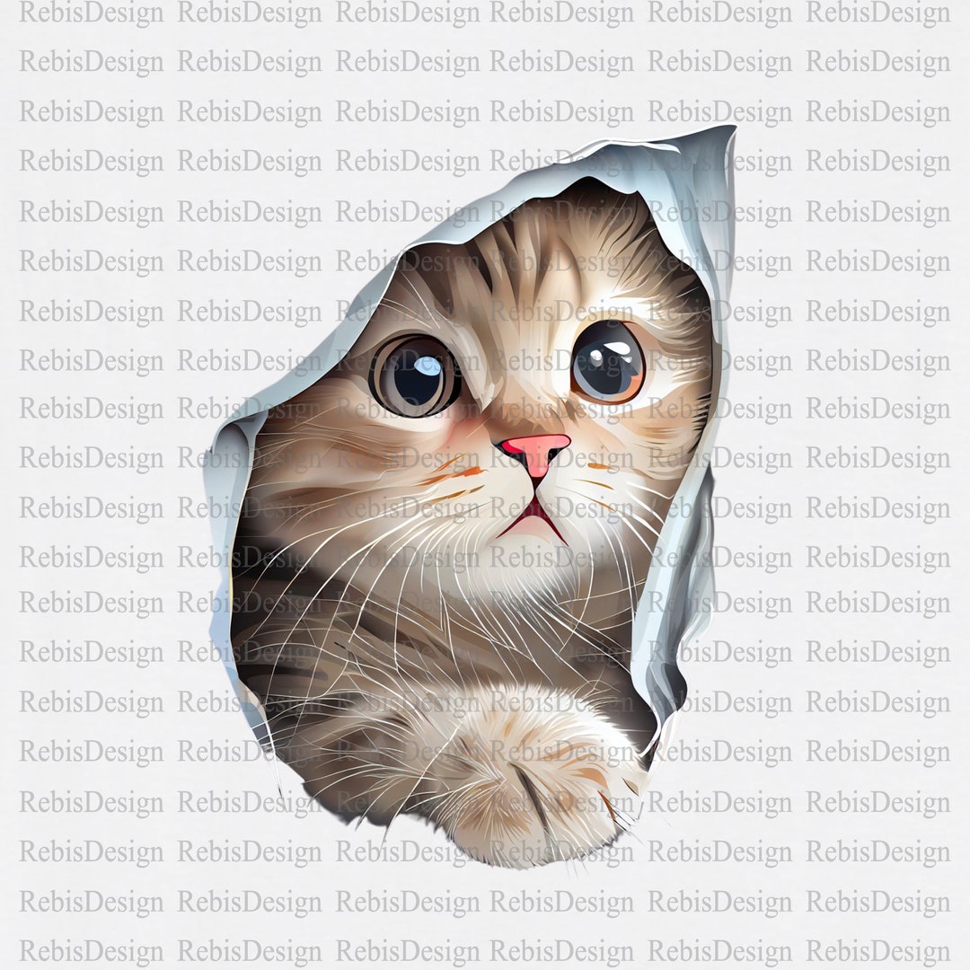 Cat Design PNG File PNG File Digital Download Sublimation Cat Head ...