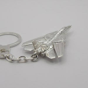 F-14 Tomcat Aircraft Sterling Silver Keychain , Jet Fighter Airplane ...