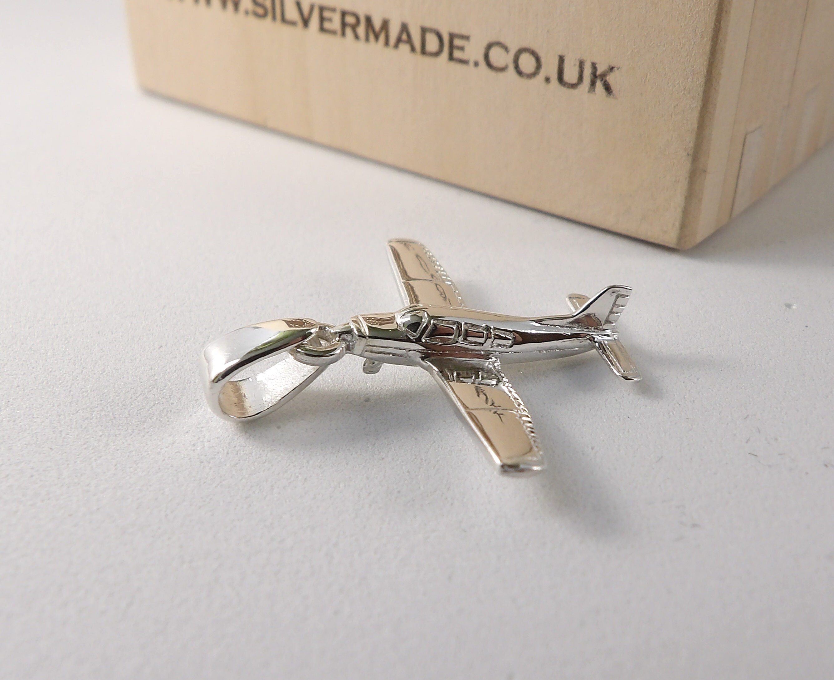 Sterling Silver Piper PA28 Airplane Pendant, Pilot Gift - Etsy