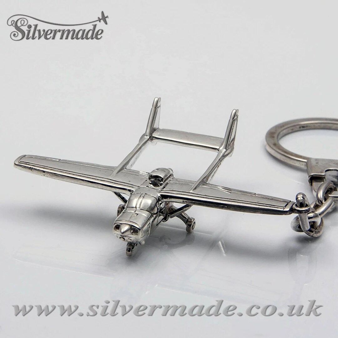 Airplane Cessna Skymaster Sterling Silver Keychain, Sport Airplane ...