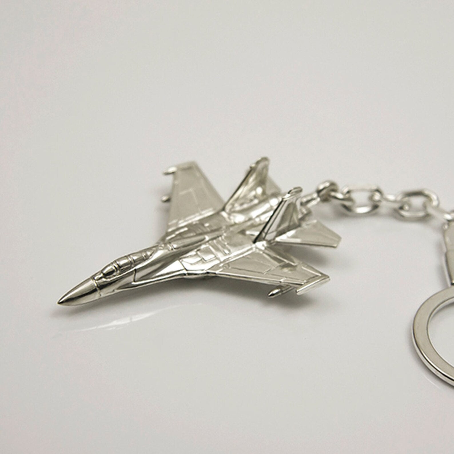 Airplane SU-27 Sterling Silver Keychain, Airplane Keyring, Pilot Gift ...
