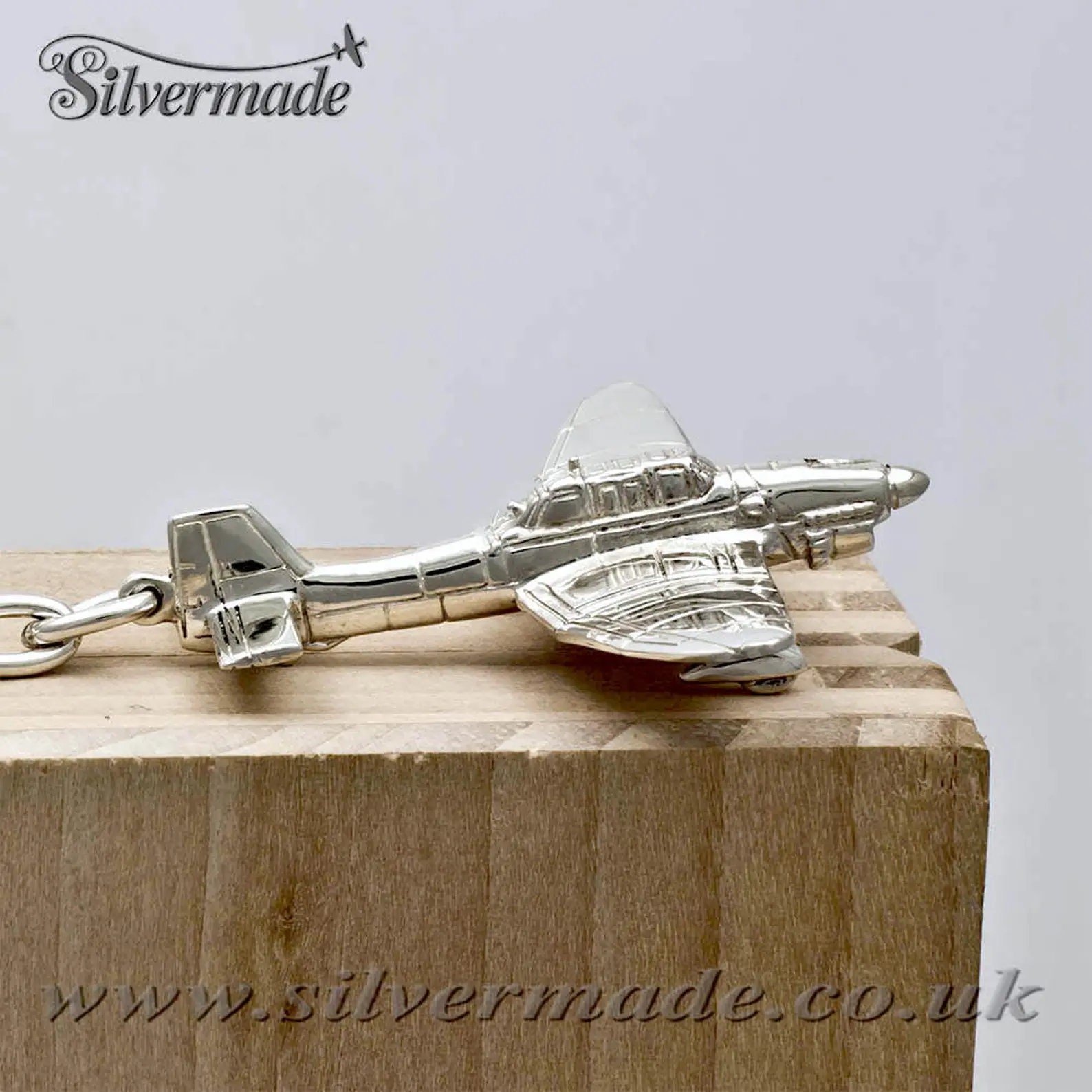 Airplane Junkers JU-87 Stuka Keychain, Sterling Silver 925 Keyring ...