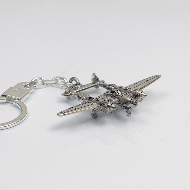 Airplane Lockheed P38 Lightning Sterling Silver Keychain, Fighter Jet ...