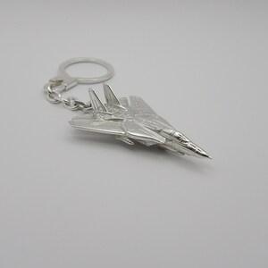 F-14 Tomcat Aircraft Sterling Silver Keychain , Jet Fighter Airplane ...