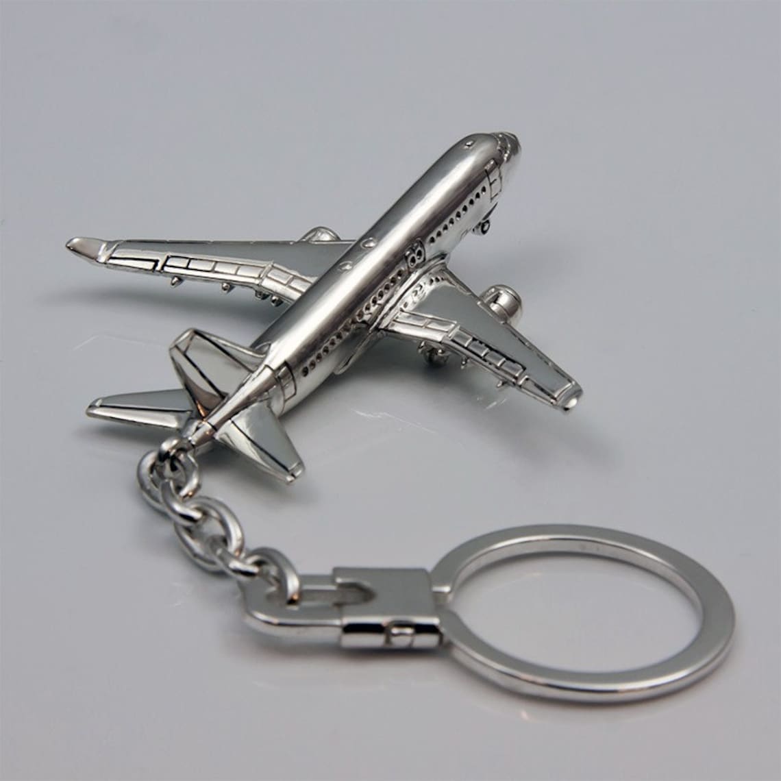 Airplane Airbus A320 Keychain, Sterling Silver 925 Keyring, Pilot Gift ...