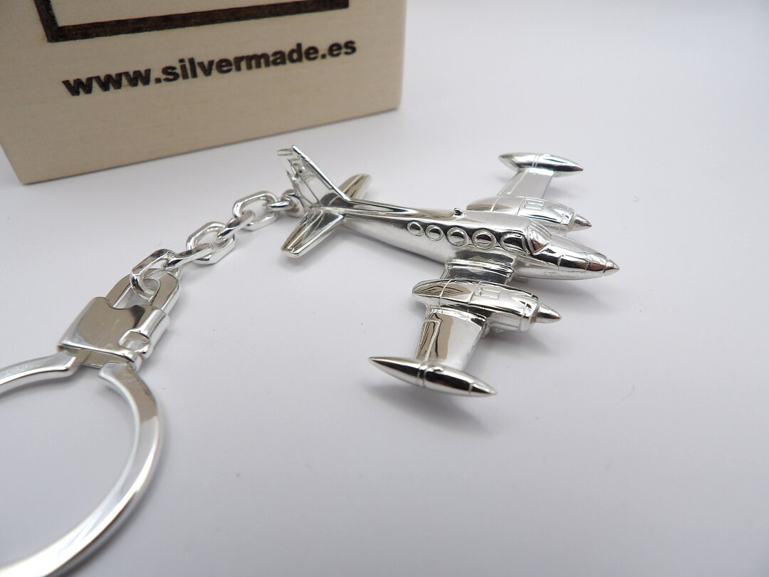 Airplane Cessna 340-A Sterling Silver Keychain, Sport Airplane Keyring ...