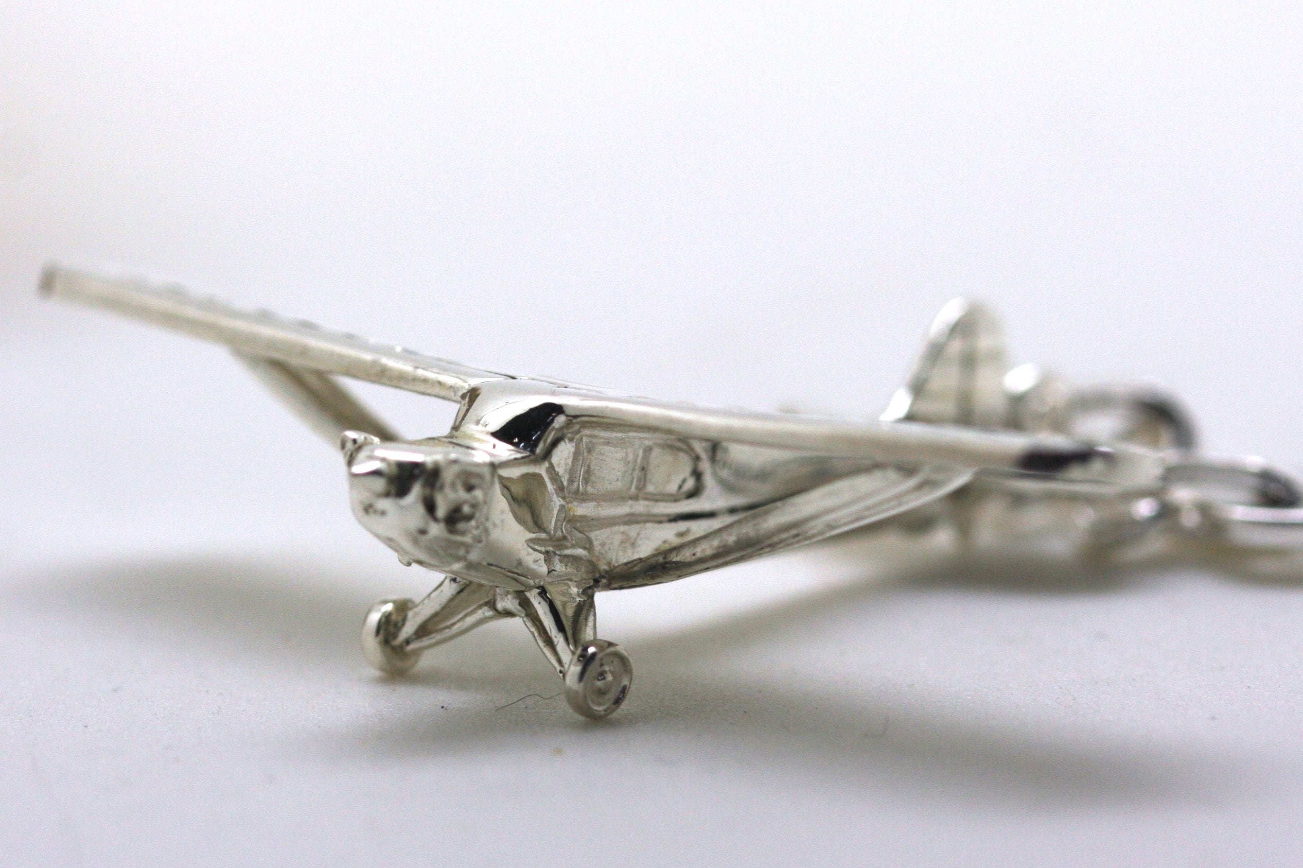 Airplane Piper CUB J-3 Sterling Silver Keychain , Sport Airplane ...