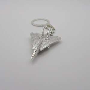 F-14 Tomcat Aircraft Sterling Silver Keychain , Jet Fighter Airplane ...