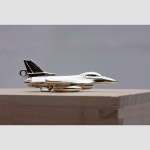 Airplane F-16 Sterling Silver Keychain, Fighter Jet Keyring, Pilot Gift ...