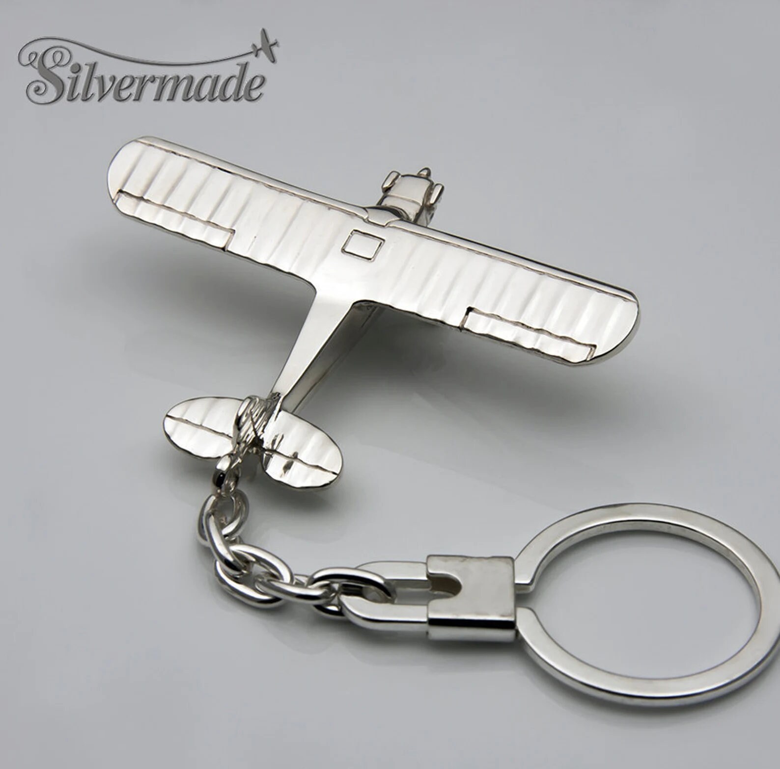 Airplane Piper CUB J-3 Sterling Silver Keychain , Sport Airplane ...