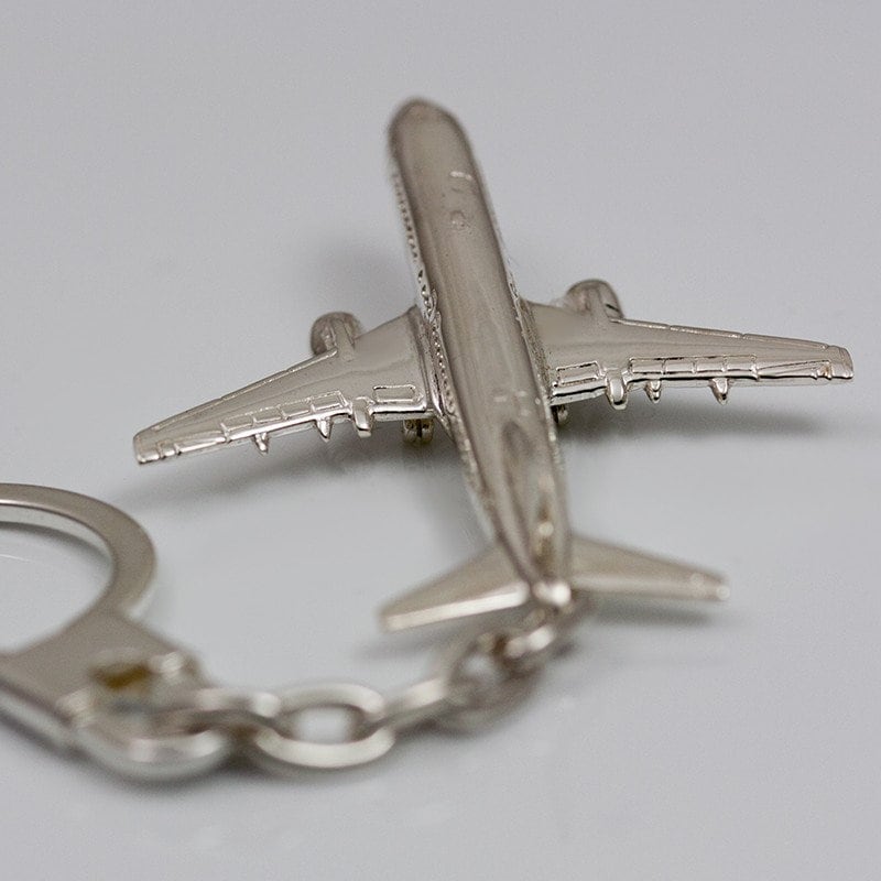 Boeing 777 Sterling Silver Keychain, Detailed Airplane Keyring ...