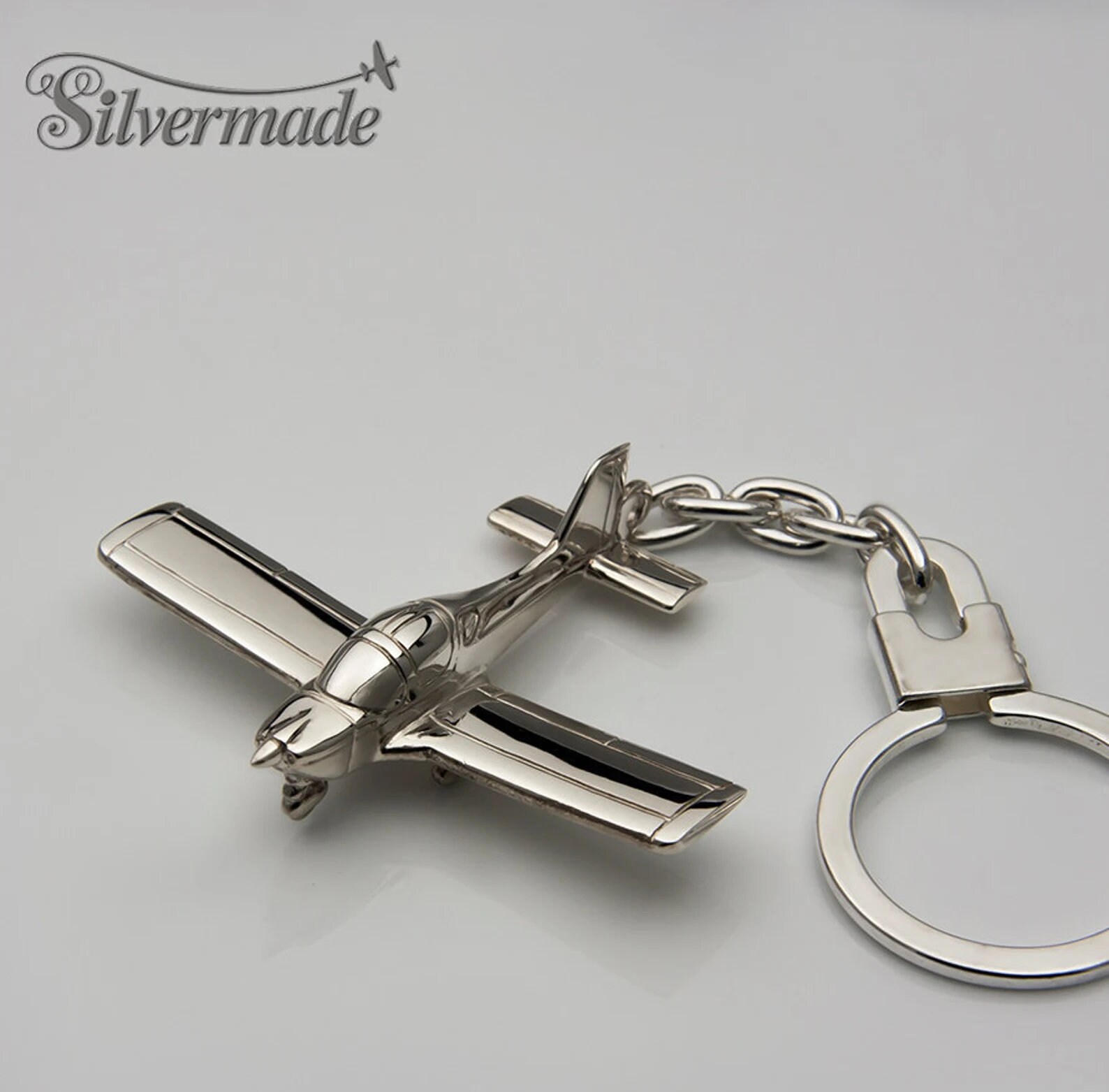 Airplane Tecnam Keychain Sterling Silver 925 Keyring Pilot - Etsy