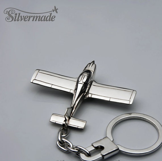 Airplane Tecnam Keychain Sterling Silver 925 Keyring Pilot - Etsy