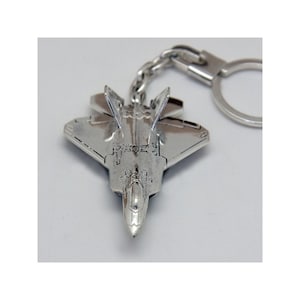 Airplane F-22 Raptor Sterling Silver Keychain , Sport Airplane Keyring ...