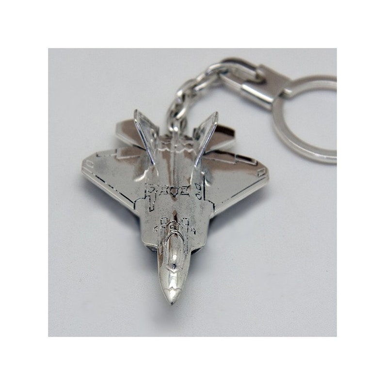 Airplane F-22 Raptor Sterling Silver Keychain , Fighter Airplane ...