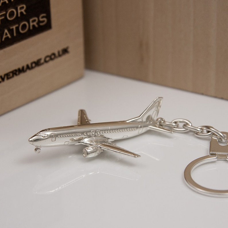 Boeing 777 Sterling Silver Keychain, Detailed Airplane Keyring ...