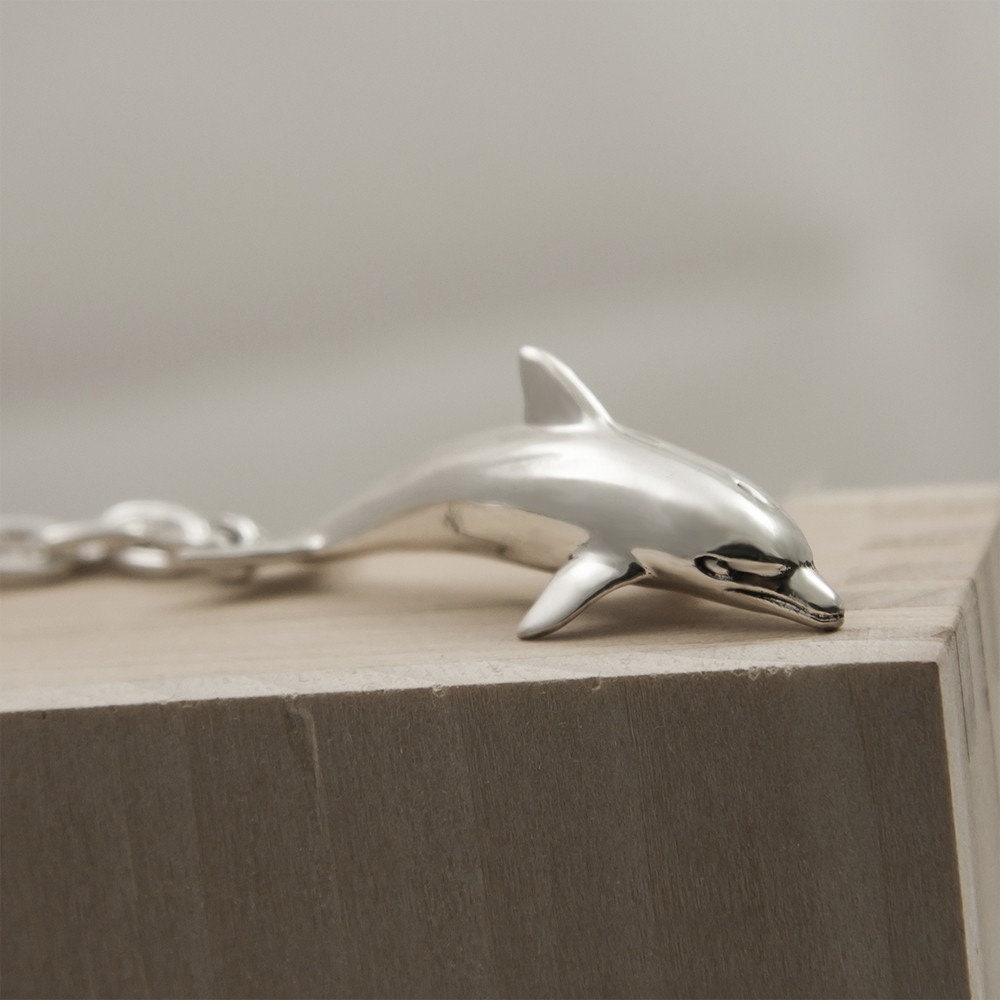 Dolphin Keychiain, Sea Animals Sterling Silver Keyring, Ocean Life ...