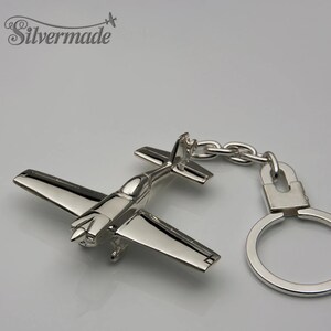 Airplane Extra Sterling Silver Keychain,sport Airplane Keyring, Pilot ...