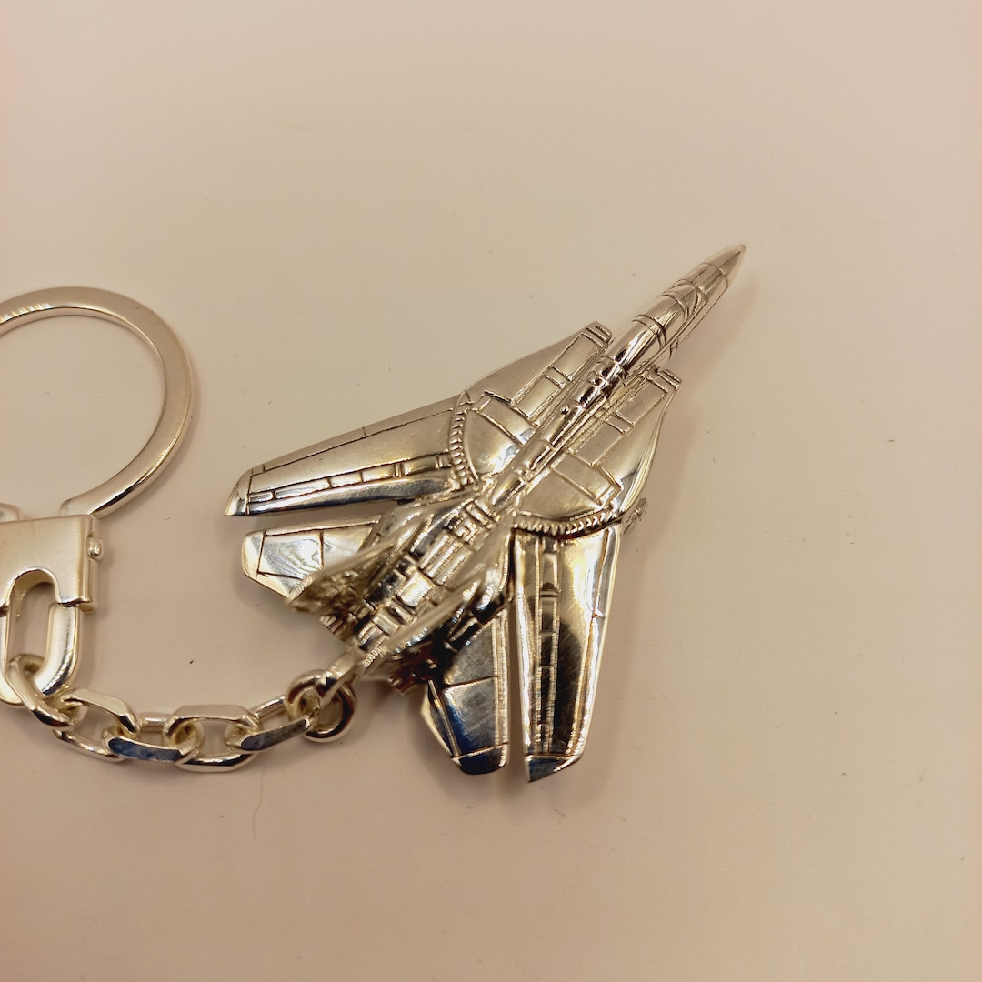 F-14 Tomcat Aircraft Sterling Silver Keychain Jet Fighter - Etsy
