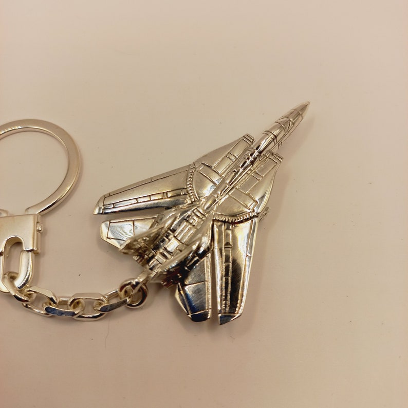 F-14 Tomcat Aircraft Sterling Silver Keychain Jet Fighter - Etsy