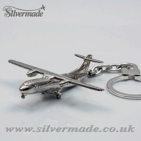Airplane ATR-72 Keychain Sterling Silver 925 Keyring Pilot - Etsy