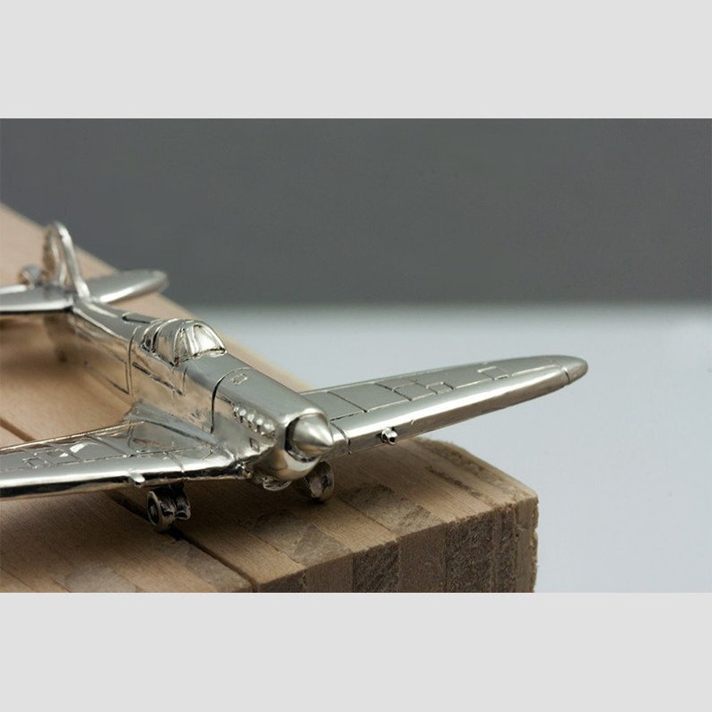 Airplane Spitfire Keychain, Sterling Silver 925 Keyring, Pilot Gift for ...