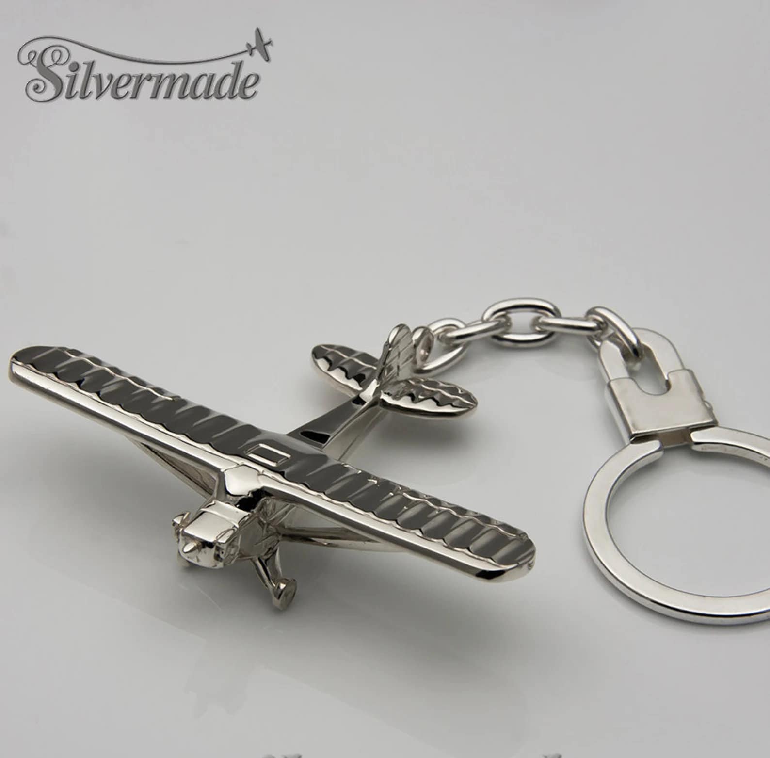 Airplane Piper CUB J-3 Sterling Silver Keychain , Sport Airplane ...