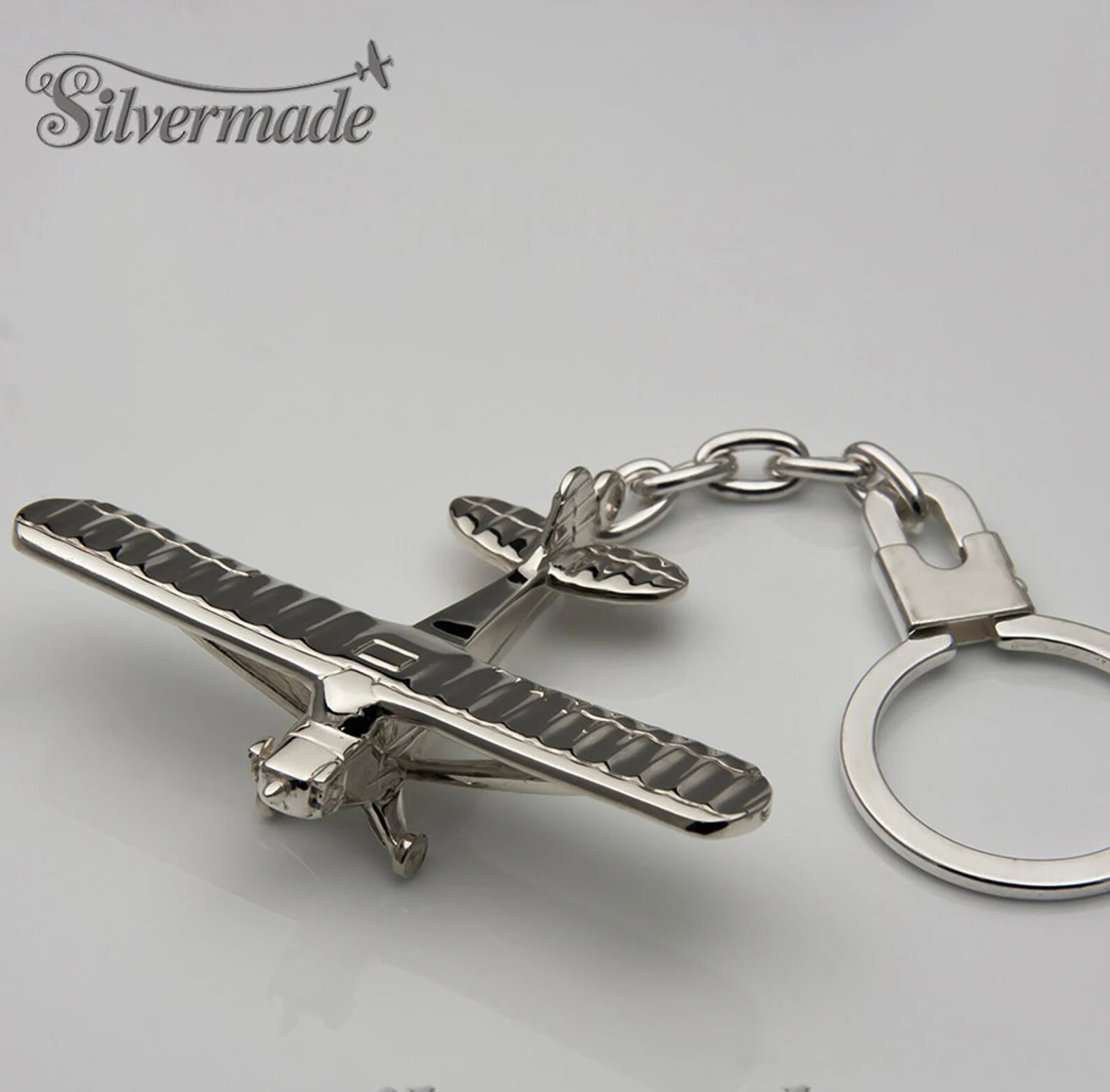Airplane Piper CUB J-3 Sterling Silver Keychain , Sport Airplane ...